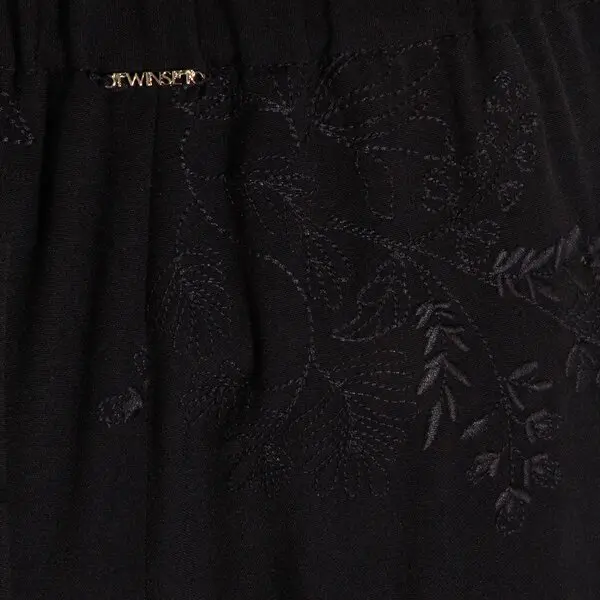 TWINSET Embroidered Wide Leg Trousers With Elasticated Waistband