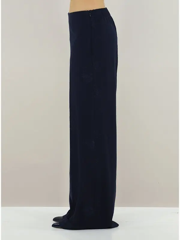 TWINSET Embroidered Wide Leg Trousers With Elasticated Waistband