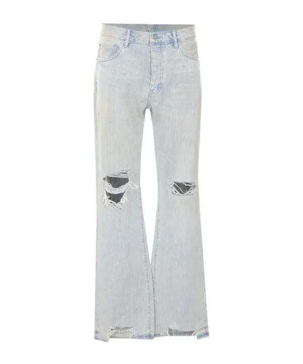 PURPLE BRAND Distressed Striped Jeans - White