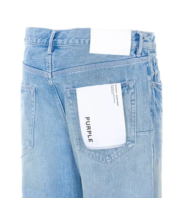 PURPLE BRAND Distressed Straight-leg Jeans - Blue