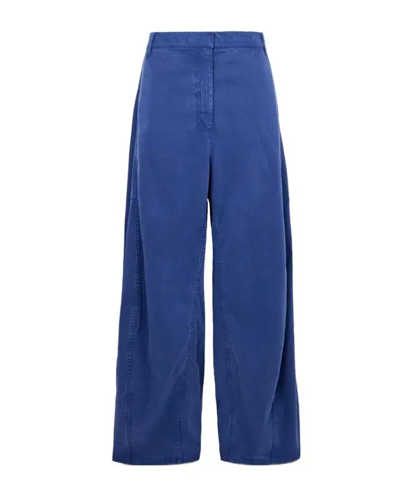 Tibi Wide Leg Casual Pants With Belt Loops - Brina Navy