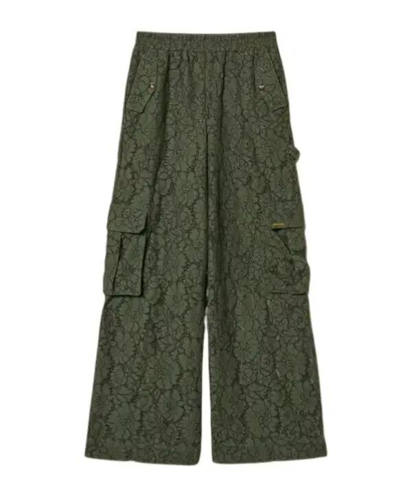 TWINSET Floral-lace Palazzo Pants - Green