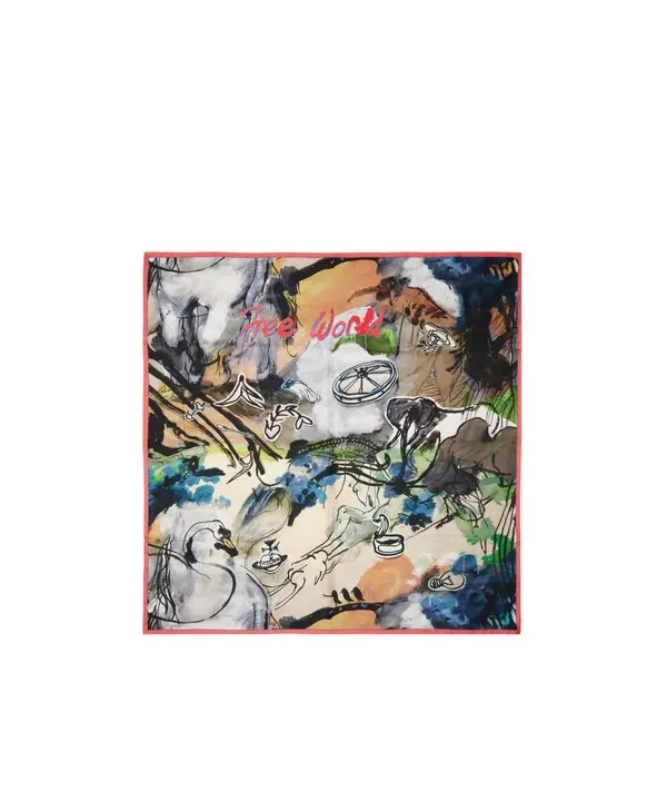 VIVIENNE WESTWOOD Graphic Print Silk Scarf - Multicolor