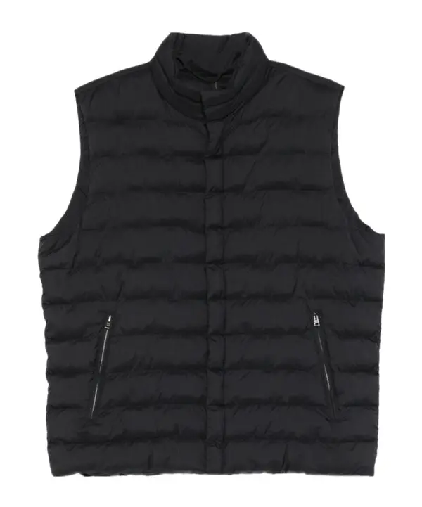Herno Quilted High Neck Vest - Black