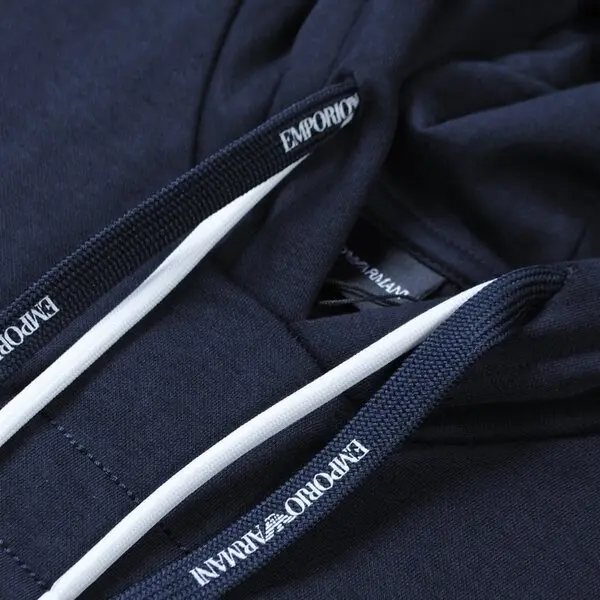 Emporio Armani Hooded Sweater With Stitched Logo Detailing