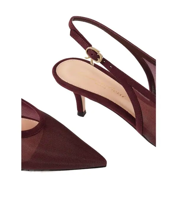 GIANVITO ROSSI Mesh And Suede Slingback Pumps