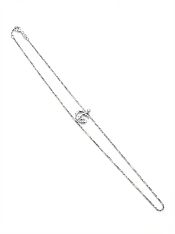 Gucci Gg Marmont Pendant Necklace - Palladium Tone