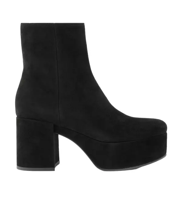 GIANVITO ROSSI Suede Platform Ankle Boots - Black