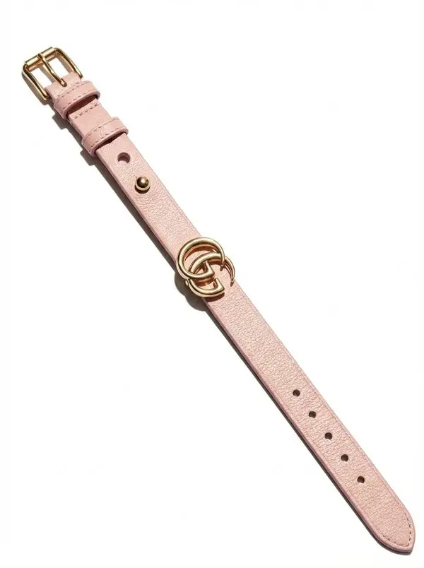 Gucci Leather Double G Bracelet - Pink