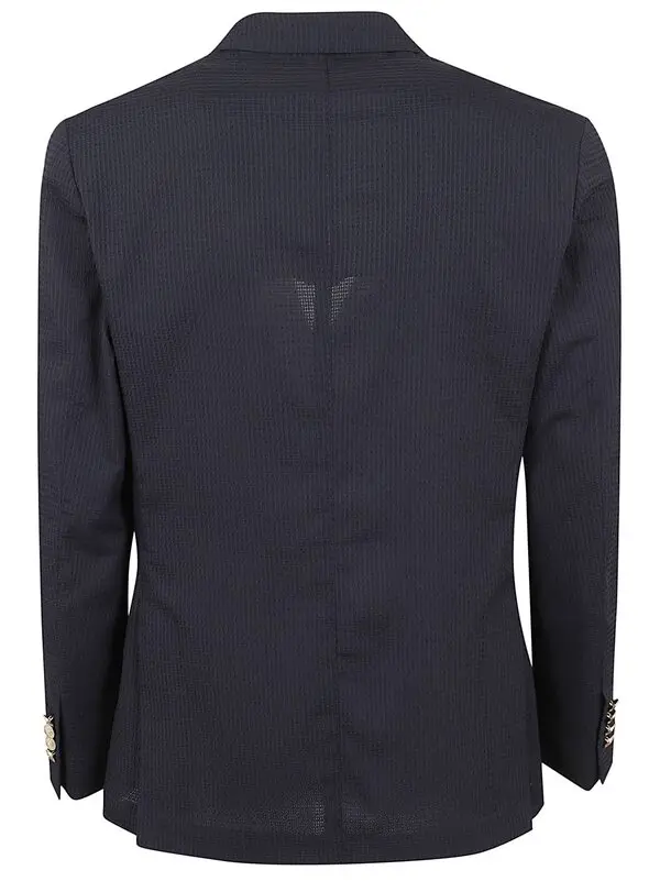 Eleventy Double-breasted Suit Jacket And Trousers Two-piece Set - Black