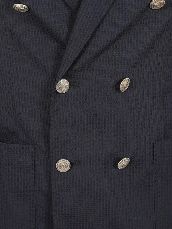 Eleventy Double-breasted Suit Jacket And Trousers Two-piece Set - Black