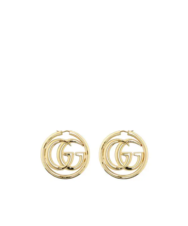 Gucci Gg Marmont Hoop Earrings - Golden