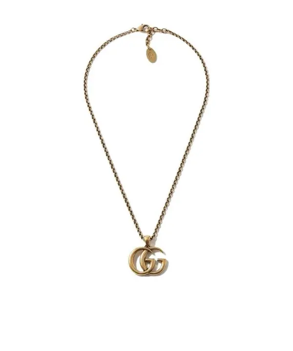 Gucci Gg Marmont Pendant Necklace - Golden