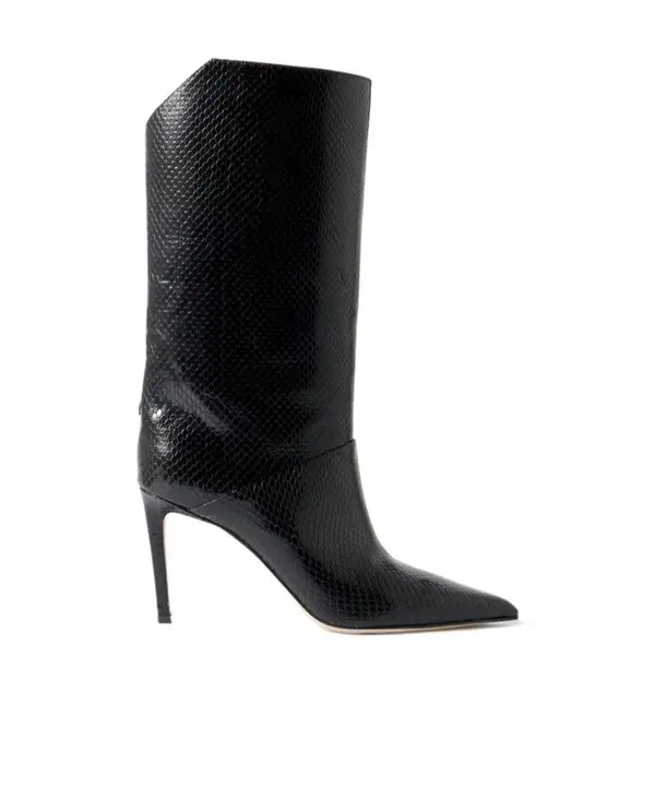 JIMMY CHOO Snake-effect Leather Boots