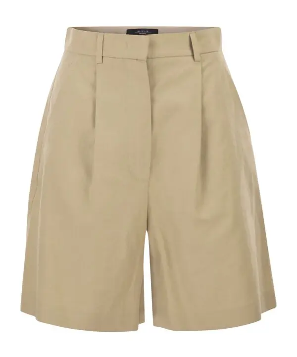 Max Mara Cuba Pleated Bermuda Shorts - Nude