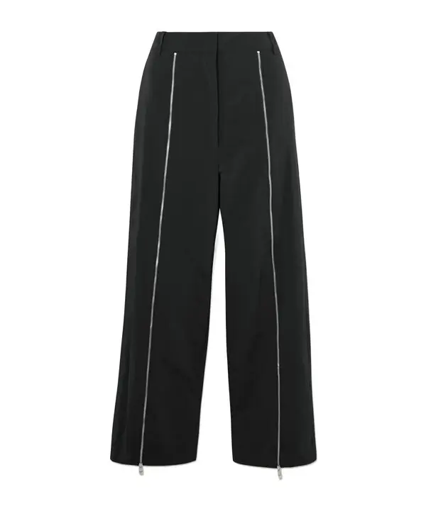 Tibi Zip-detailed Shell Straight-leg Pants
