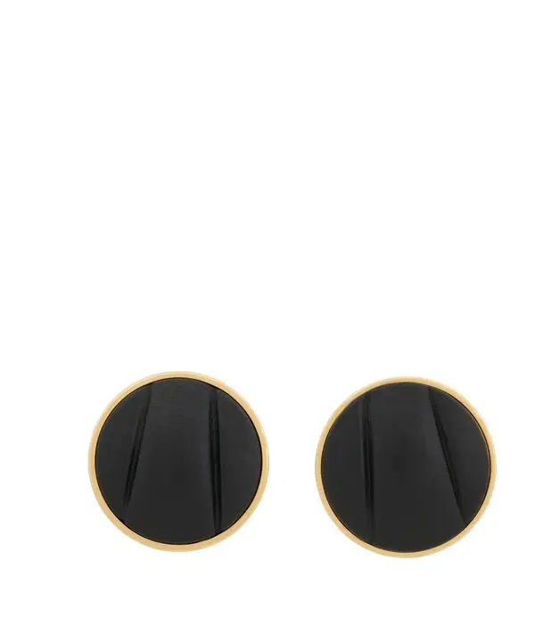 Chloé Round Pleats Clip-on Earrings - Black