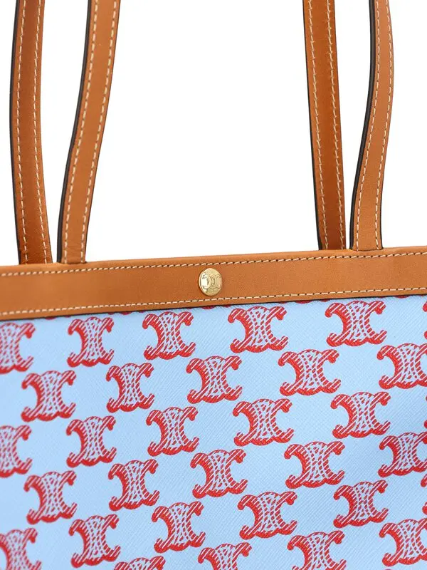 Celine Medium Flat Shopper In Triomphe Canvas