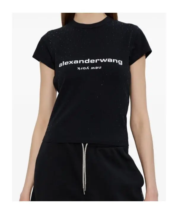 Alexander Wang Logo Baby Rhinestone T-shirt