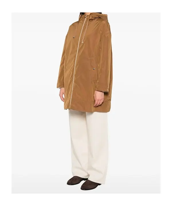 Herno Reversible Drawstring Parka - Light Camel/white