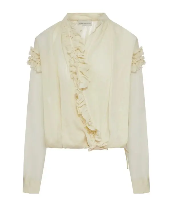 Dries Van Noten Long Sleeve Ruffle Shirt
