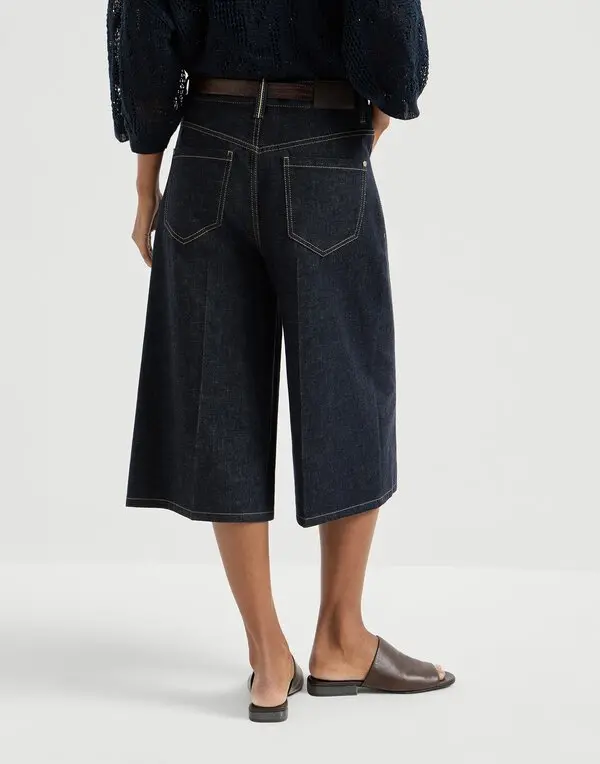 Brunello Cucinelli Denim Shorts With Monili Detail - Black