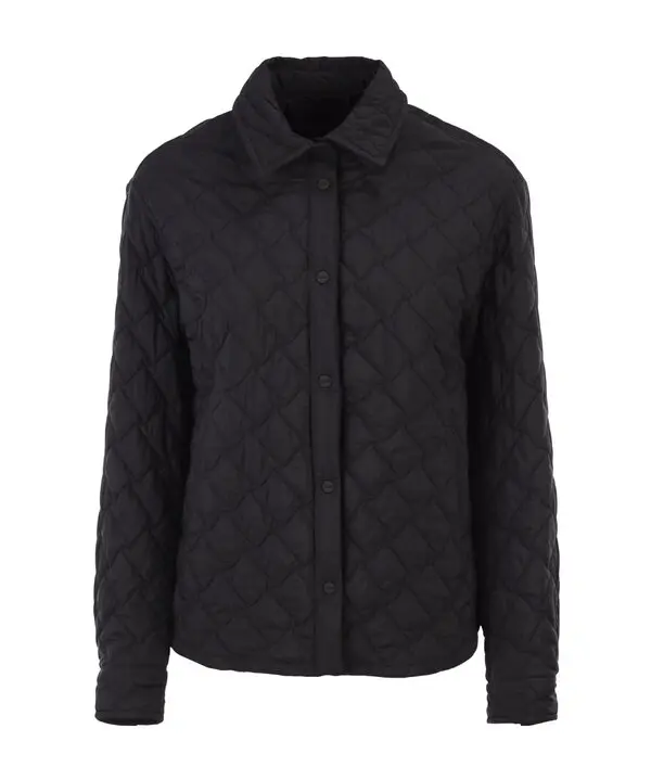 Herno Diamond Quilted Button-up Jacket - Black