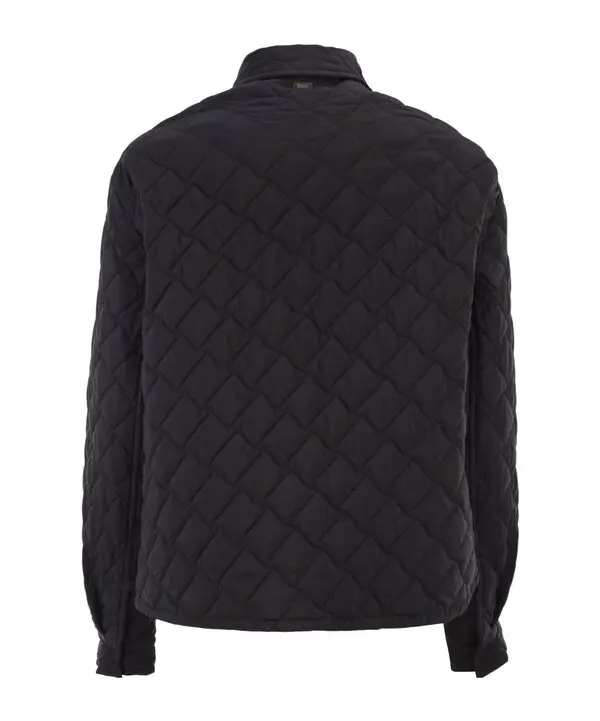 Herno Diamond Quilted Button-up Jacket - Black