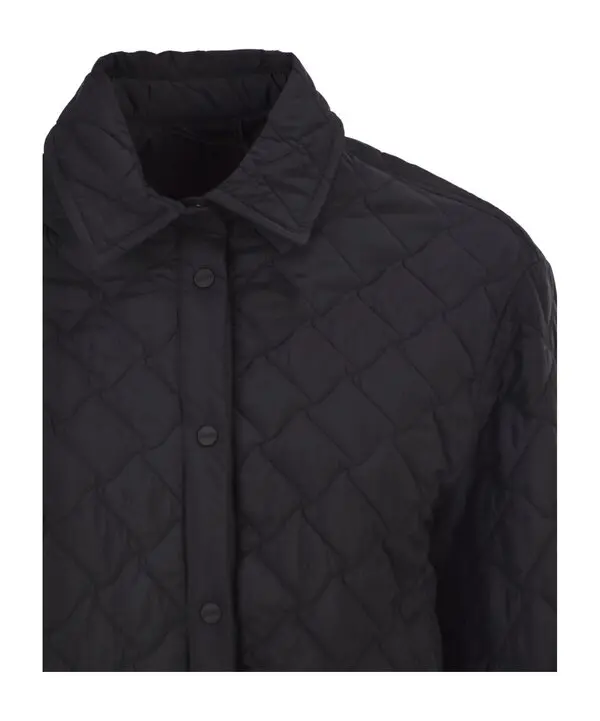 Herno Diamond Quilted Button-up Jacket - Black