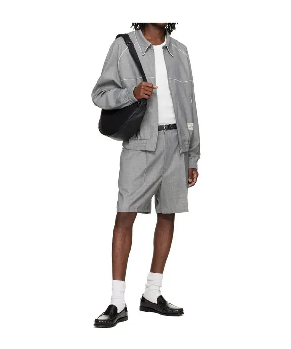 WOOYOUNGMI Pleated Belted Blend Twill Shorts