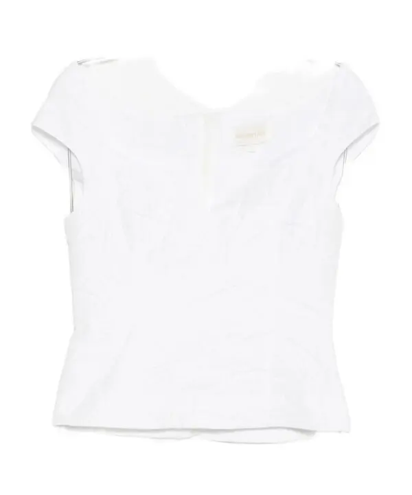 SHUSHU/TONG Off-the-shoulder V-neck Top With Back Zipper - No