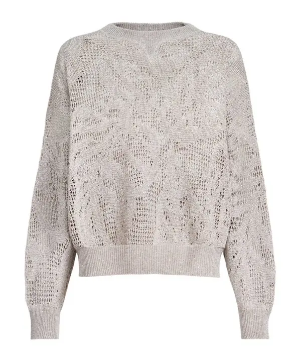 Brunello Cucinelli Open-knit Sequined Sweater - C1600
