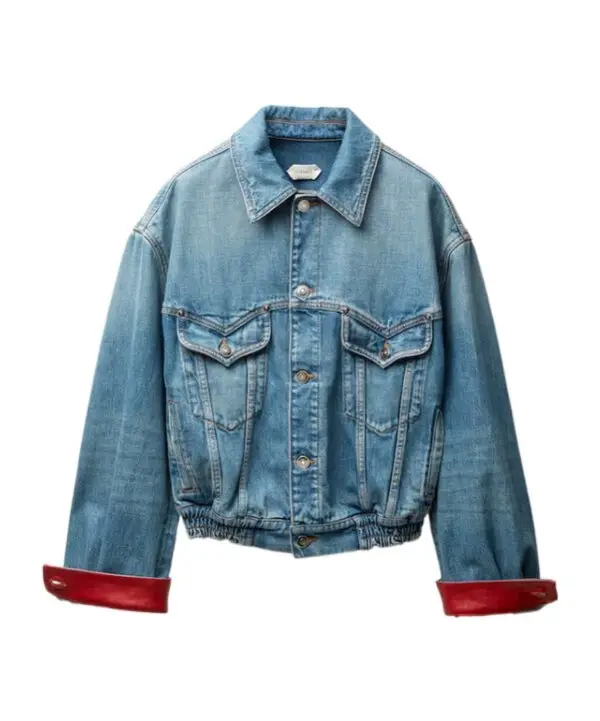 Versace Cropped Button-up Denim Jacket