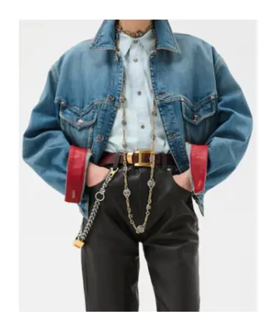 Versace Cropped Button-up Denim Jacket