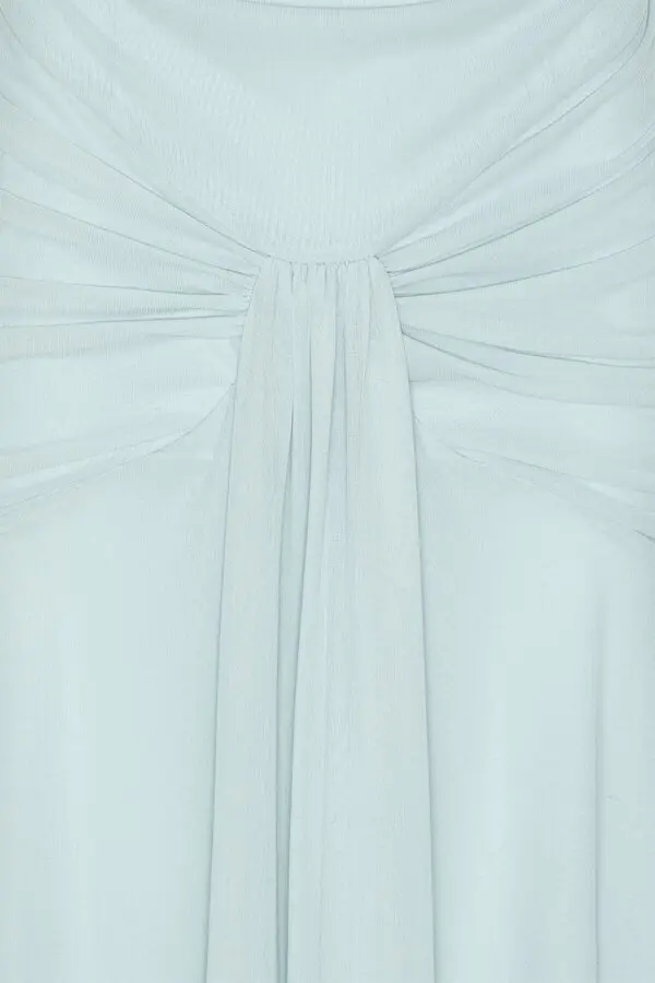 ROTATE BY BIRGER CHRISTENSEN Asymmetric Ruffled Maxi Dress - Light Blue