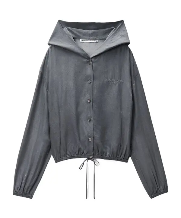 Alexander Wang Oversized Buttoned Jacket With Drawstring Hood