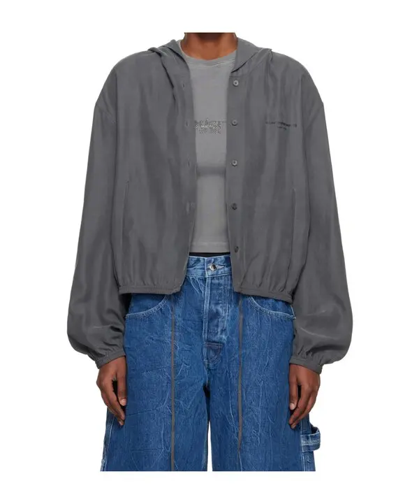 Alexander Wang Oversized Buttoned Jacket With Drawstring Hood