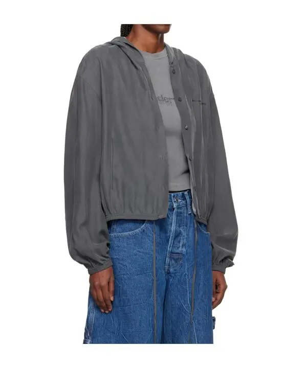 Alexander Wang Oversized Buttoned Jacket With Drawstring Hood