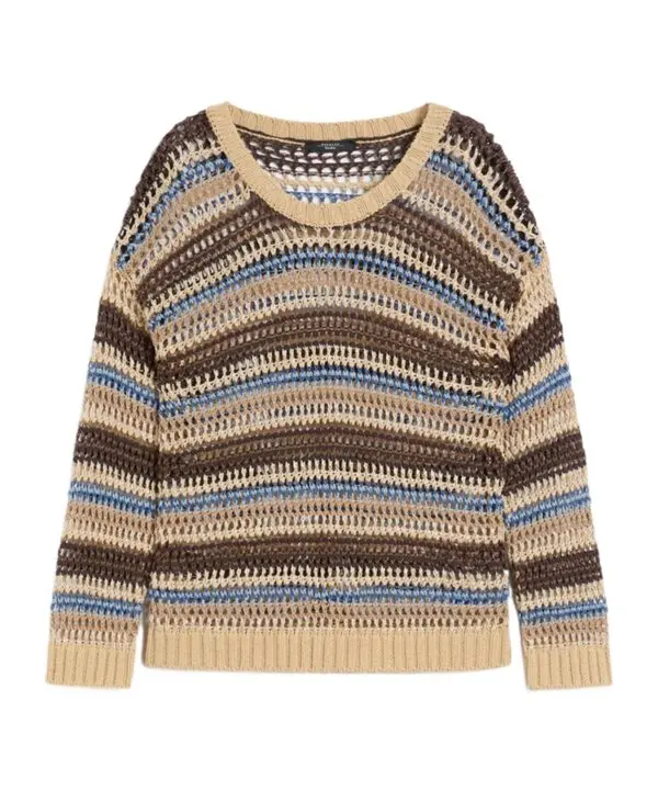 Max Mara Striped Mesh Jumper - Brown