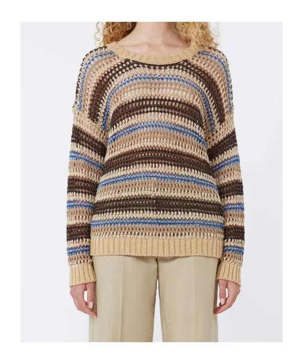 Max Mara Striped Mesh Jumper - Brown
