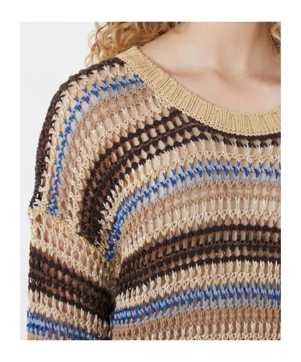Max Mara Striped Mesh Jumper - Brown