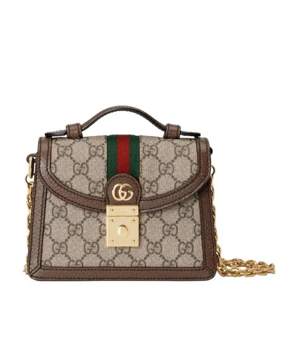 Gucci Ophidia Gg Mini Shoulder Bag - Beige/ebony
