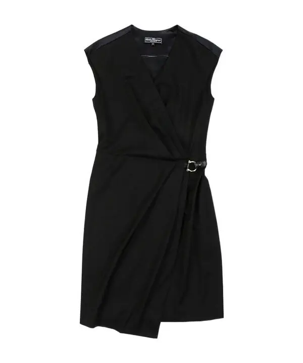 FERRAGAMO Sleeveless Midi Dress With Buckle Detail