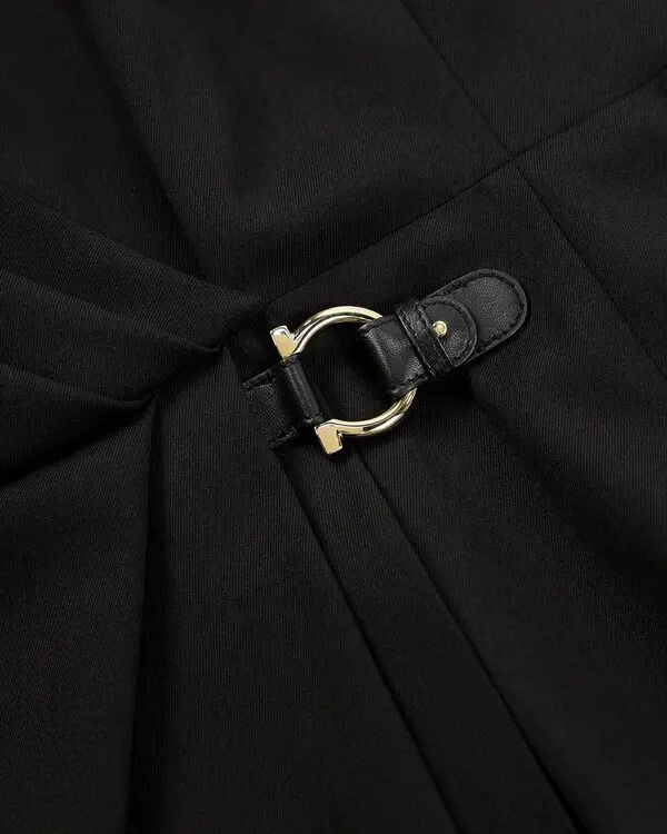 FERRAGAMO Sleeveless Midi Dress With Buckle Detail