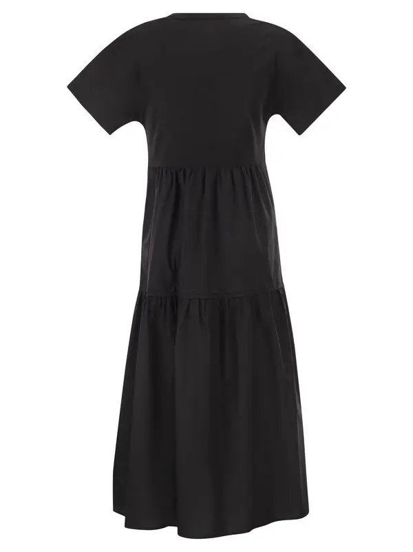 Max Mara Jersey Flounce Midi Dress - Black