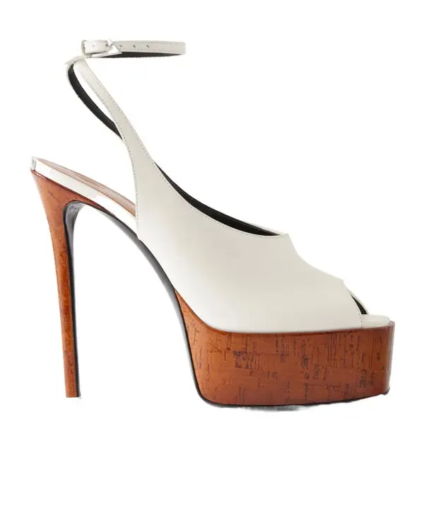 Attico Leather Platform Pumps - White