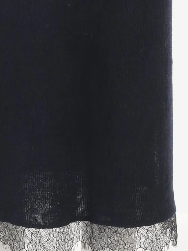 Arch4 Lace Trim Knitted Skirt