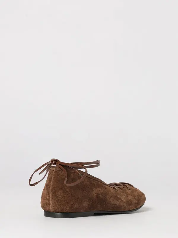 ALOHAS Lace-up Square-toe Flats - Brown
