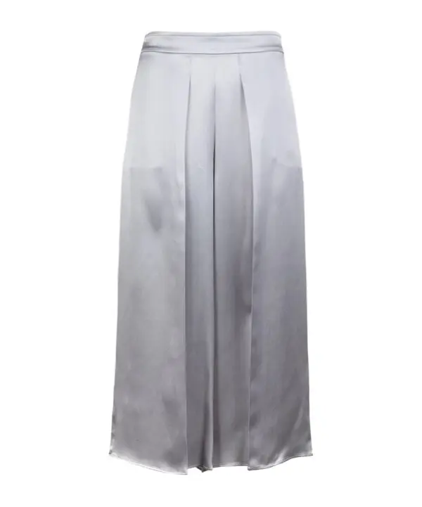 Eleventy Pleated Wide-leg Cropped Trousers - Gray