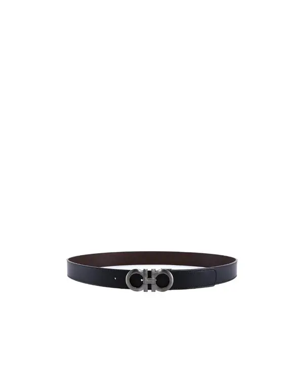 FERRAGAMO Gancini Reversible Belt - Black